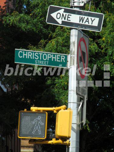 blickwinkel - Christopher Street Strassenschild im West Village, USA ...