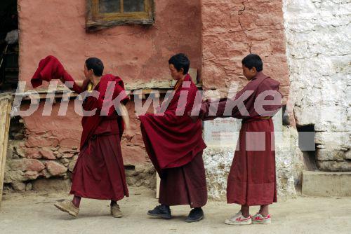 blickwinkel - tanzende Moenche am Drigung Kloster, China, Tibet - MONKS ...