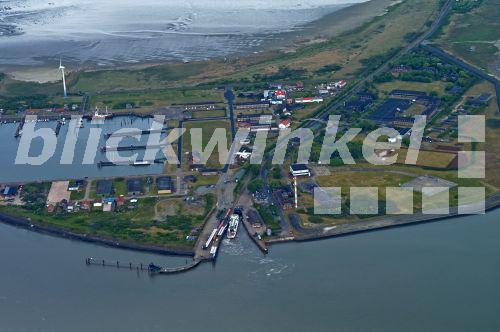 blickwinkel - Luftbild vom Hafen auf Borkum, Deutschland, Niedersachsen ...